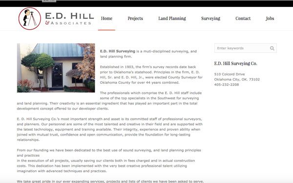 E.D. Hill Surveying | Web Development | Amshot